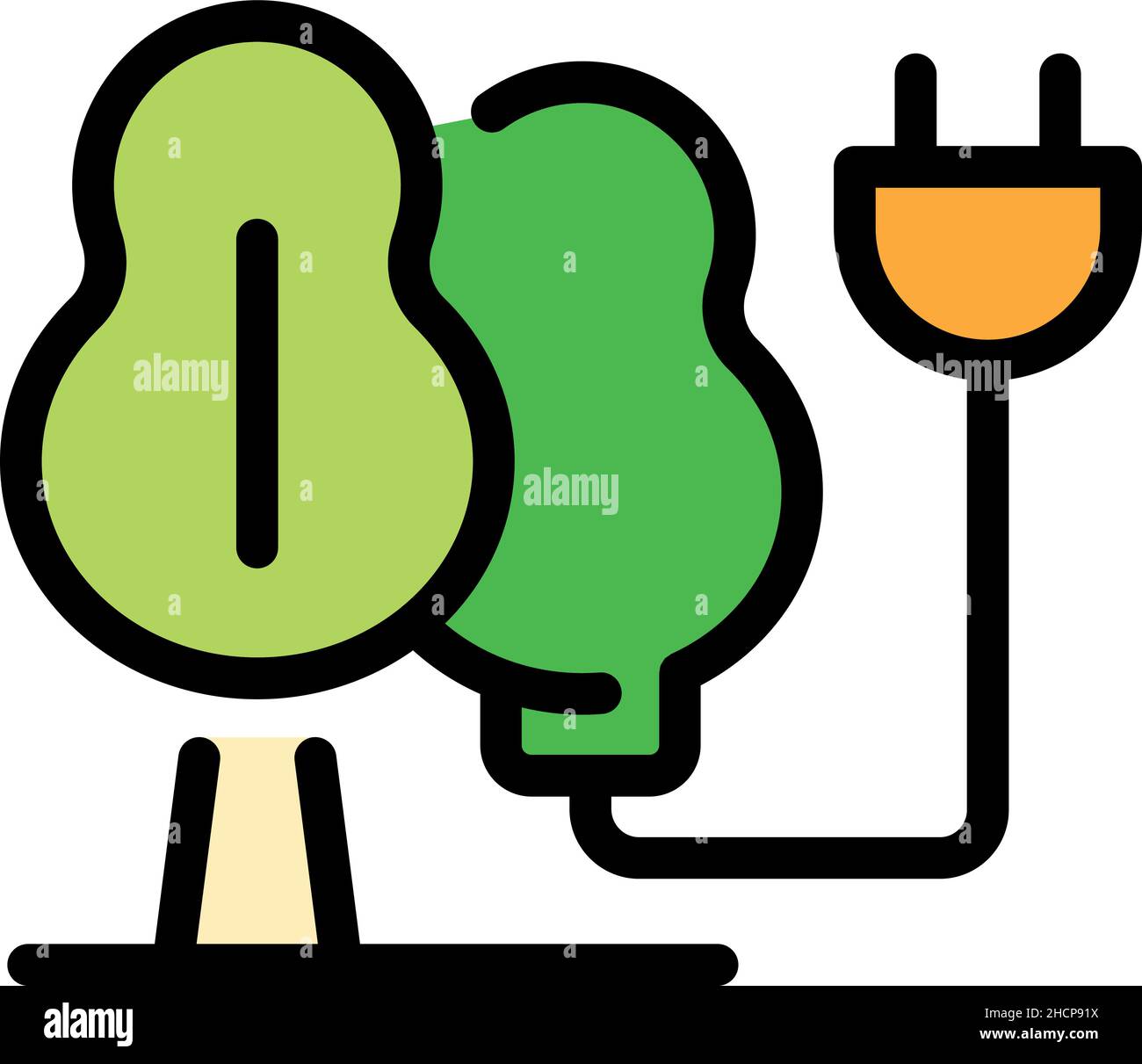 Nature energy icon. Outline nature energy vector icon color flat ...