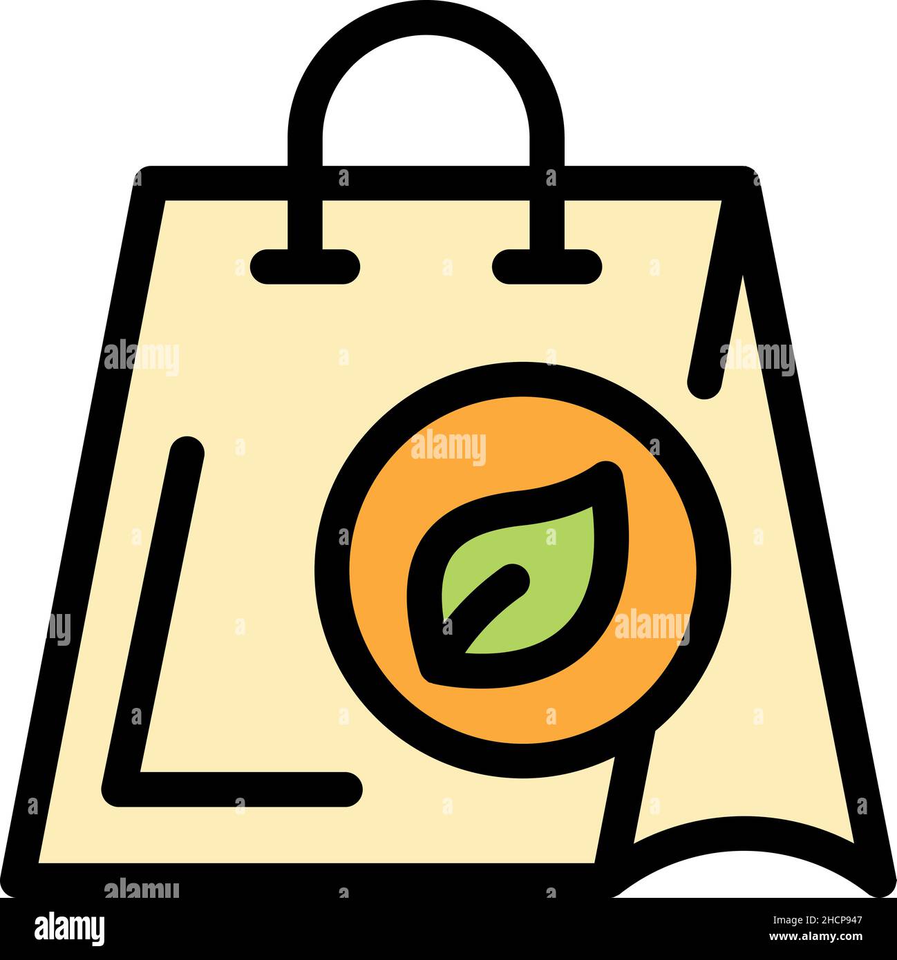 Bio bag icon. Outline bio bag vector icon color flat isolated Stock ...