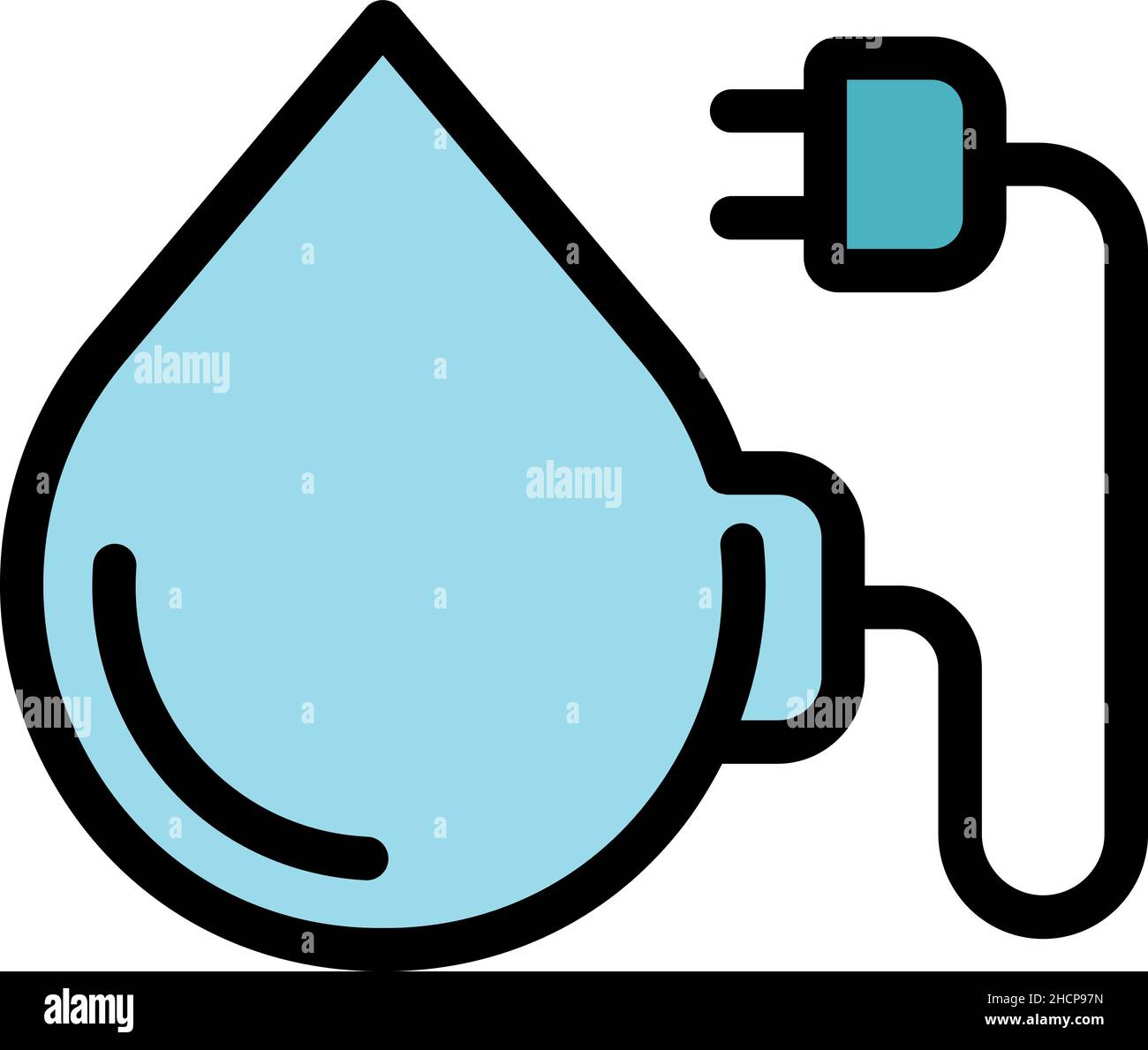 Drop plug icon. Outline drop plug vector icon color flat isolated Stock ...