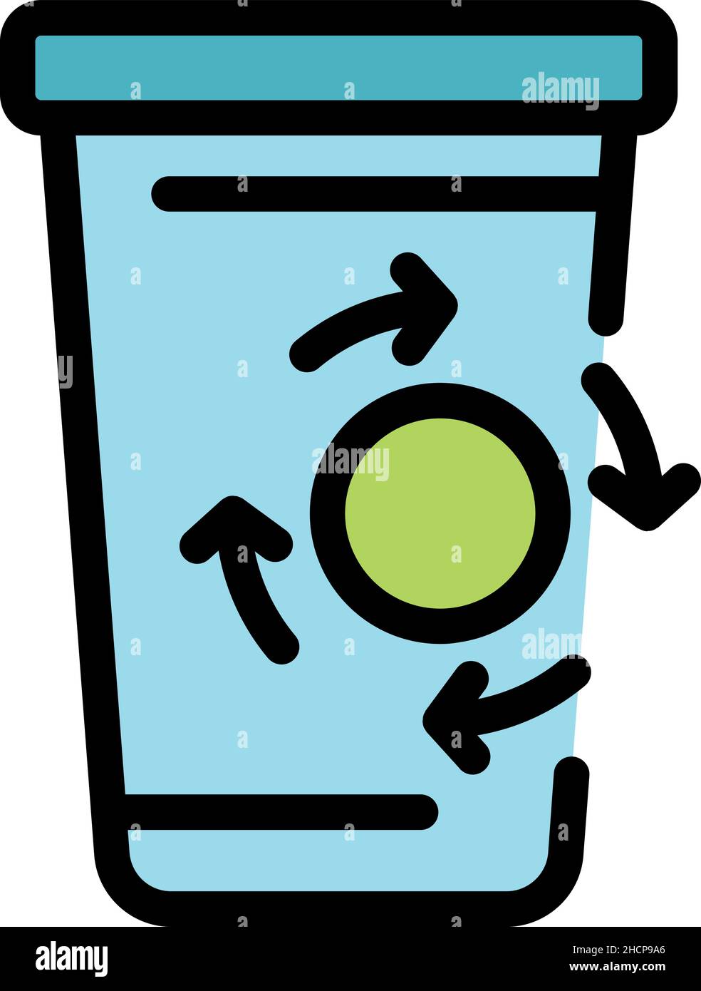 Recycle plastic icon. Outline recycle plastic vector icon color flat ...