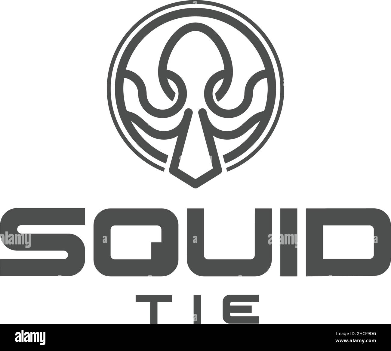 Flat silhouette SQUID TIE octopus logo design Stock Vector Image & Art ...