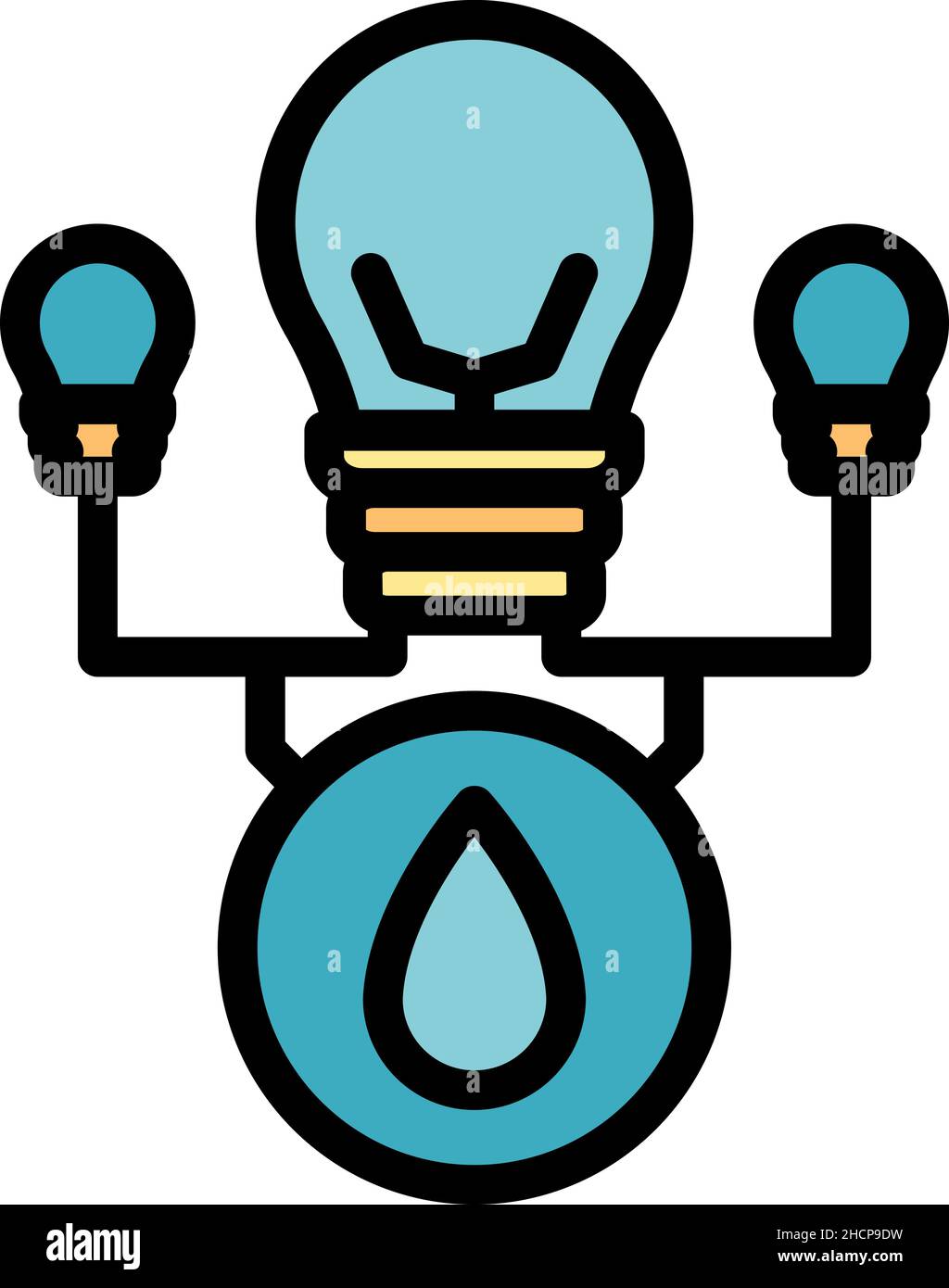 Hydro power light bulb icon. Outline hydro power light bulb vector icon ...