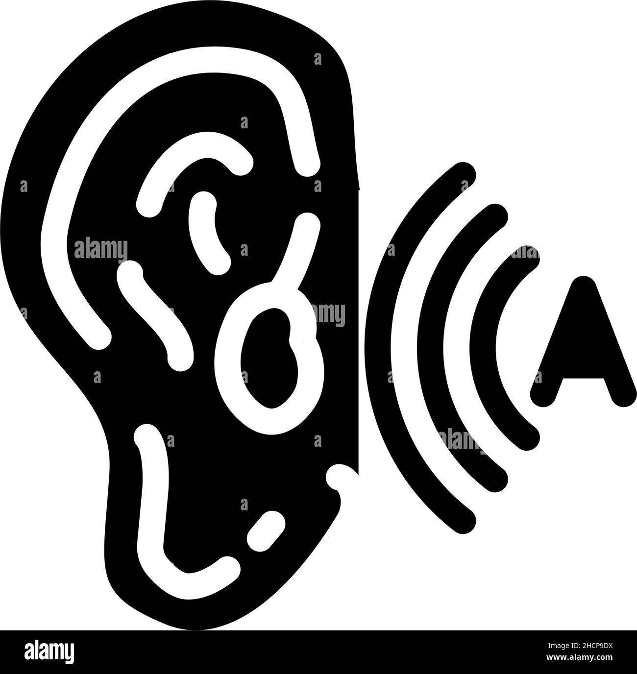 noise listening ear glyph icon vector illustration Stock Vector Image ...