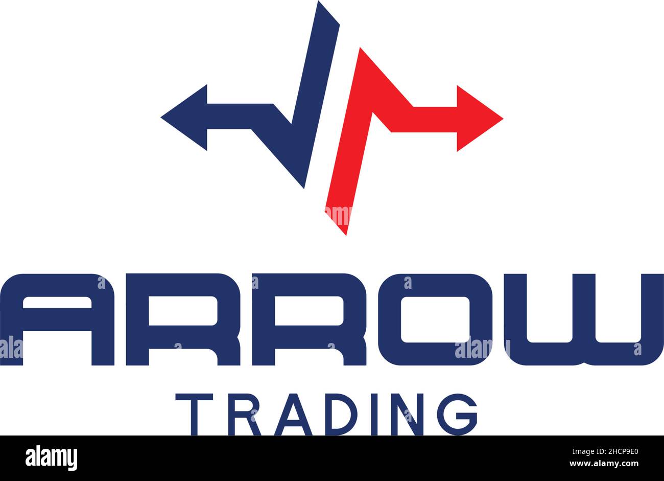 Flat letter mark ARROW TRADING up down logo design Stock Vector Image ...