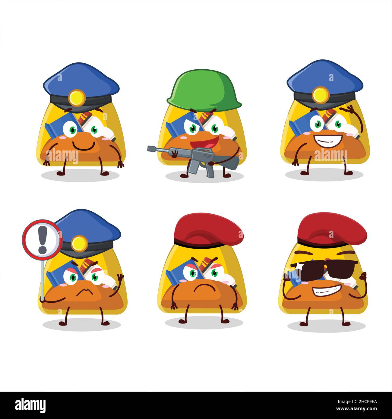 A dedicated Police officer of school bag mascot design style. Vector ...