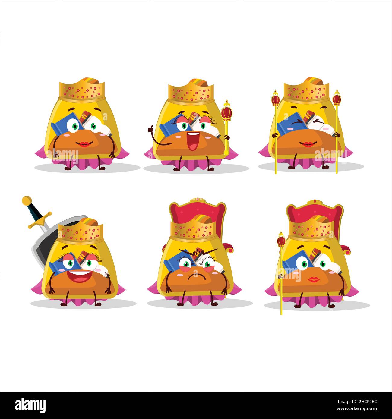 Queen and her magic clothes cartoon of school bag wearing tiara. Vector ...