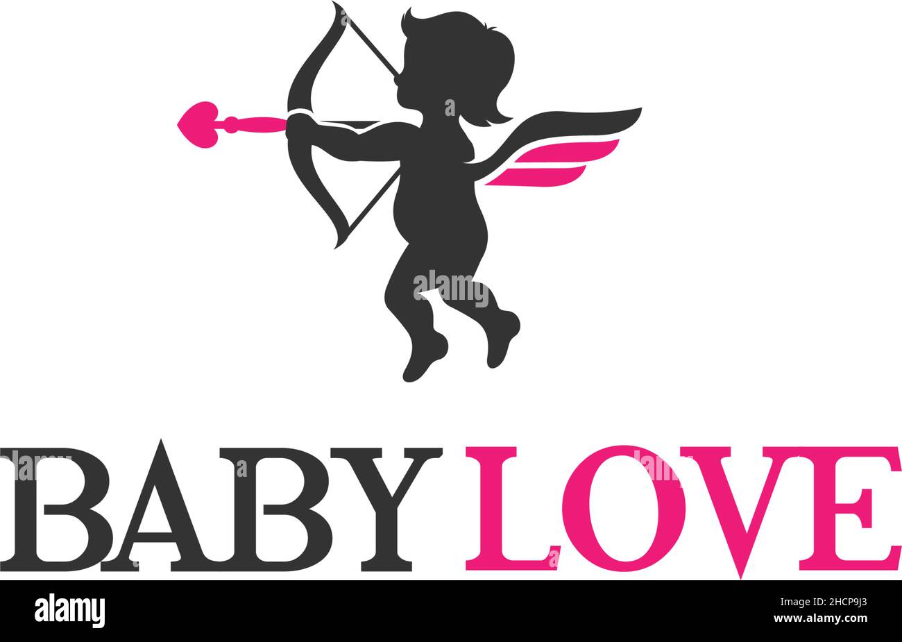 Modern silhouette BABY LOVE archer logo design Stock Vector Image & Art ...