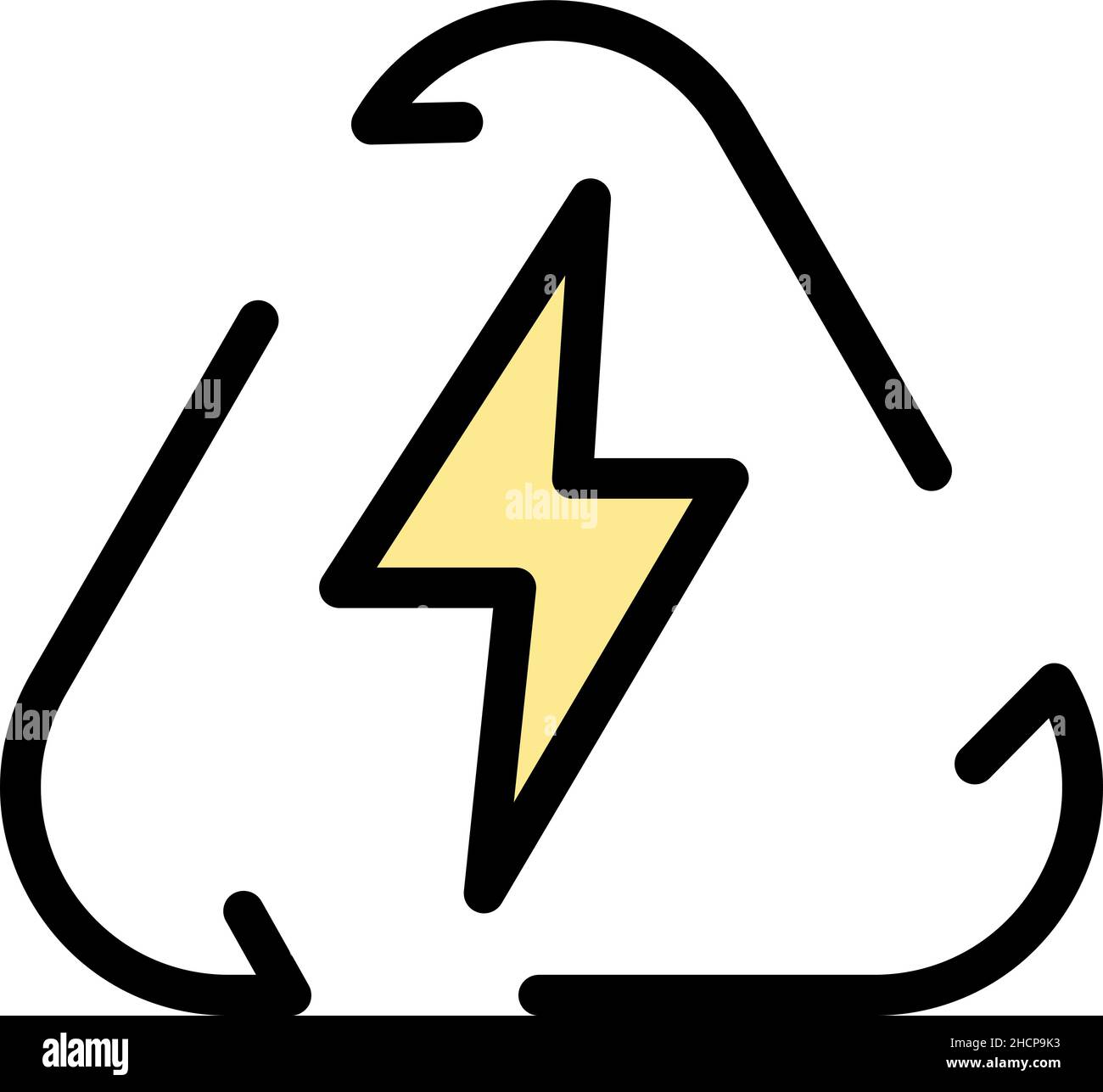 Renewable energy icon. Outline renewable energy vector icon color flat ...