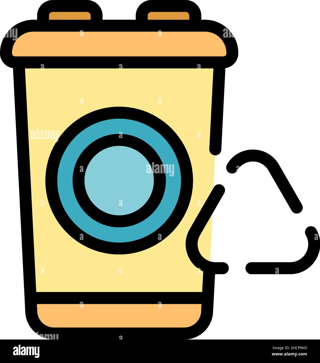 Eco plastic glass icon. Outline eco plastic glass vector icon color ...