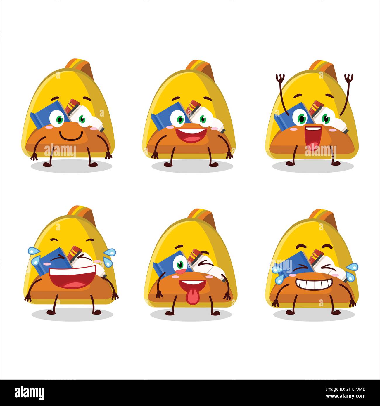 Cartoon character of school bag with smile expression. Vector ...