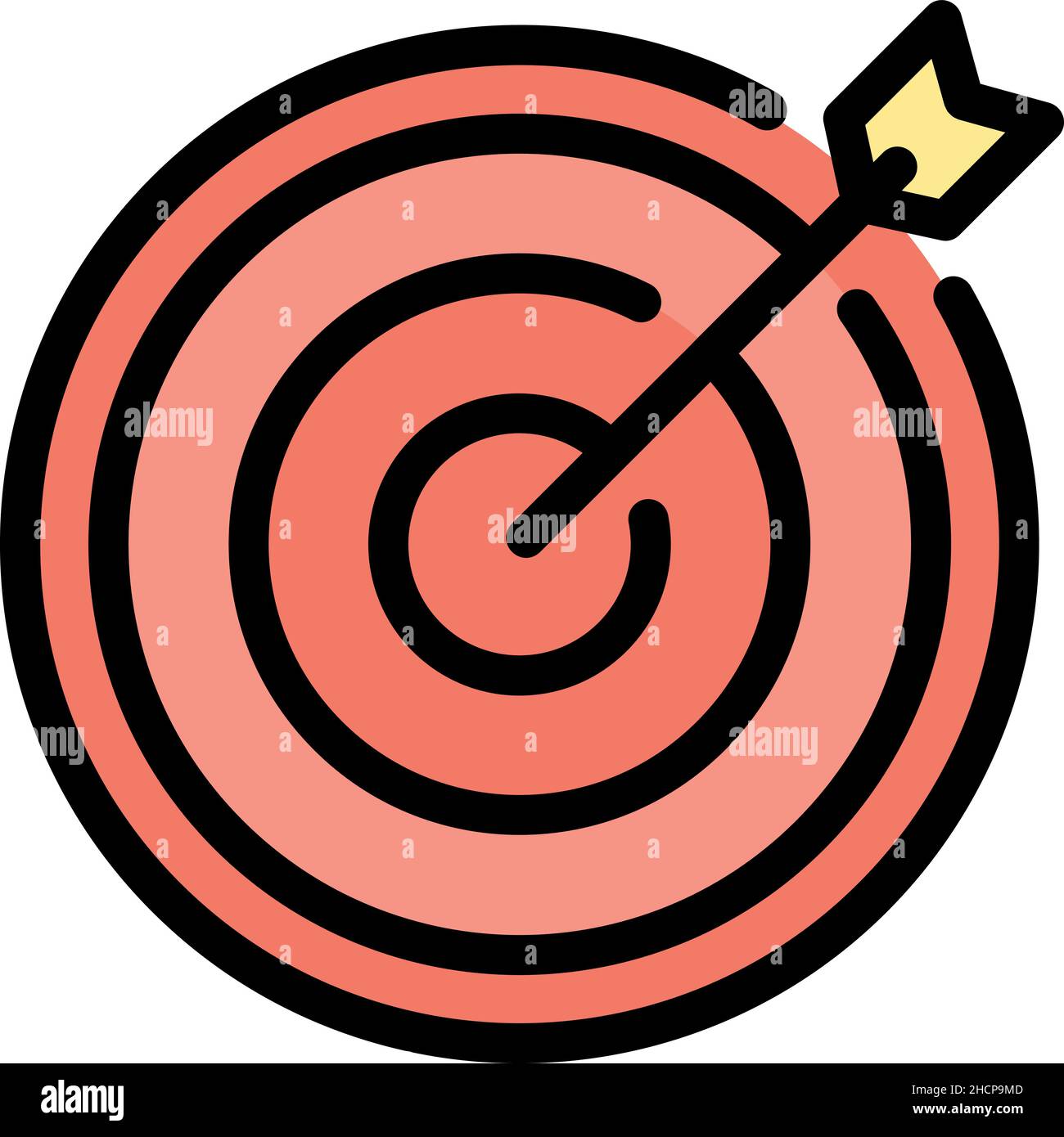 Target arrow icon. Outline target arrow vector icon color flat isolated ...