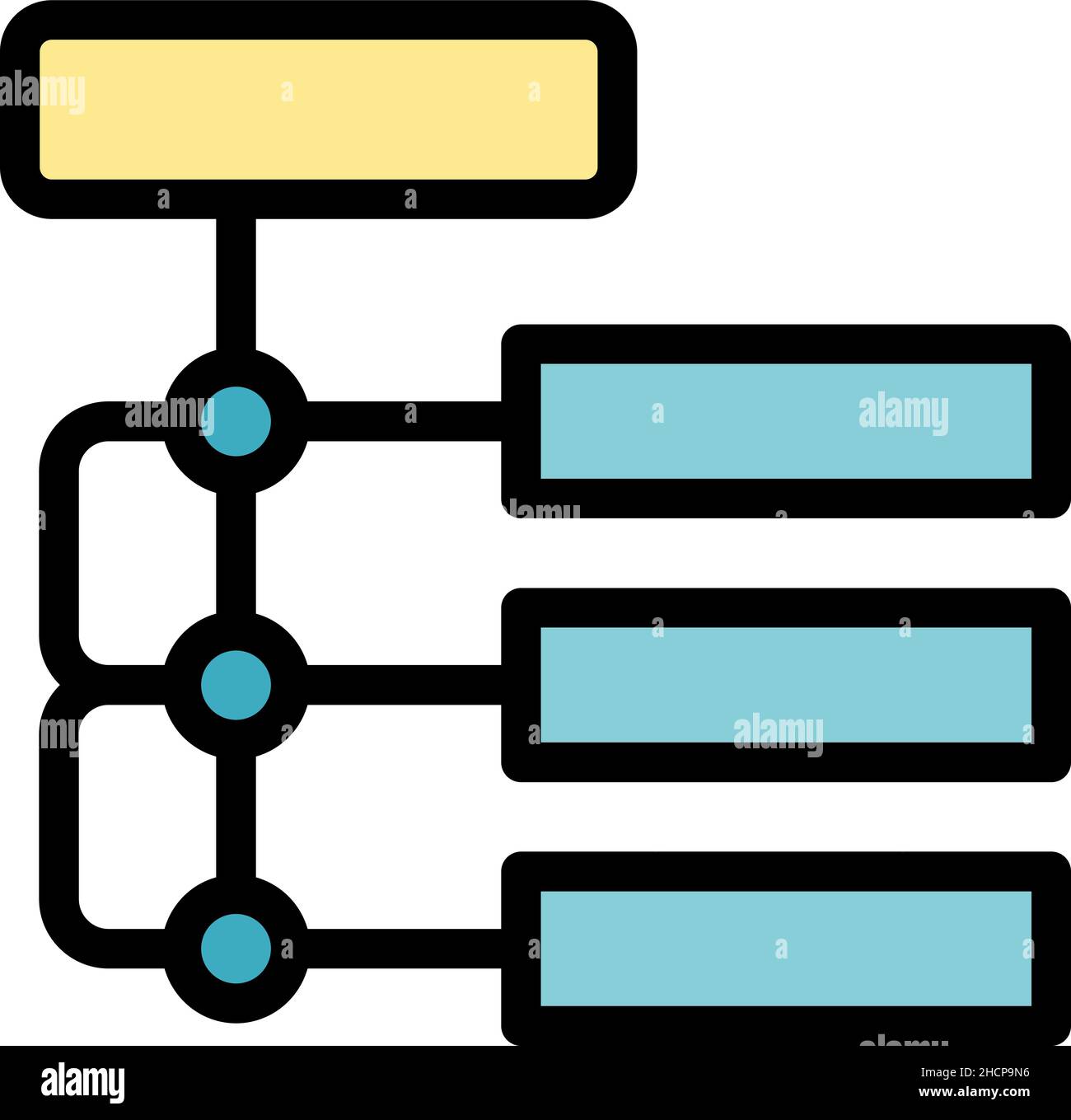 Hierarchy icon. Outline hierarchy vector icon color flat isolated Stock ...