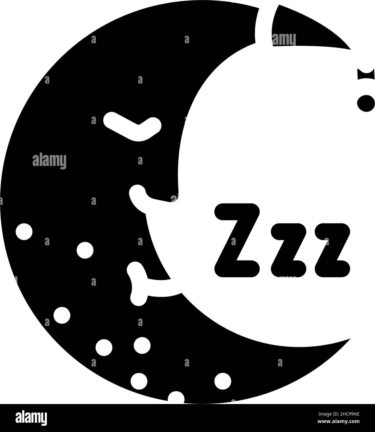 moon sleeping glyph icon vector illustration Stock Vector Image & Art ...