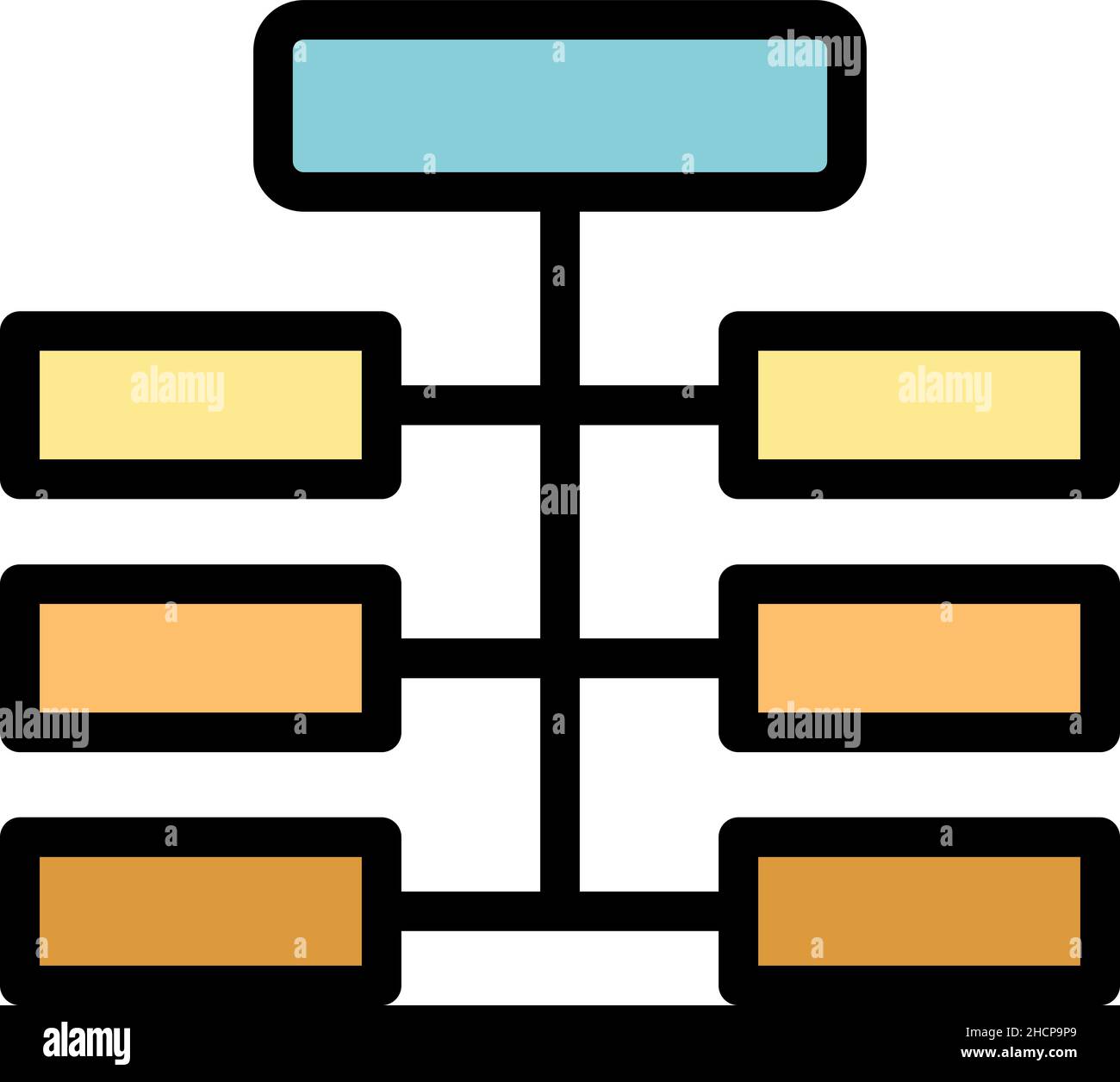 Hierarchy structure icon. Outline hierarchy structure vector icon color ... Hierarchy structure icon. Outline hierarchy structure vector icon color ...