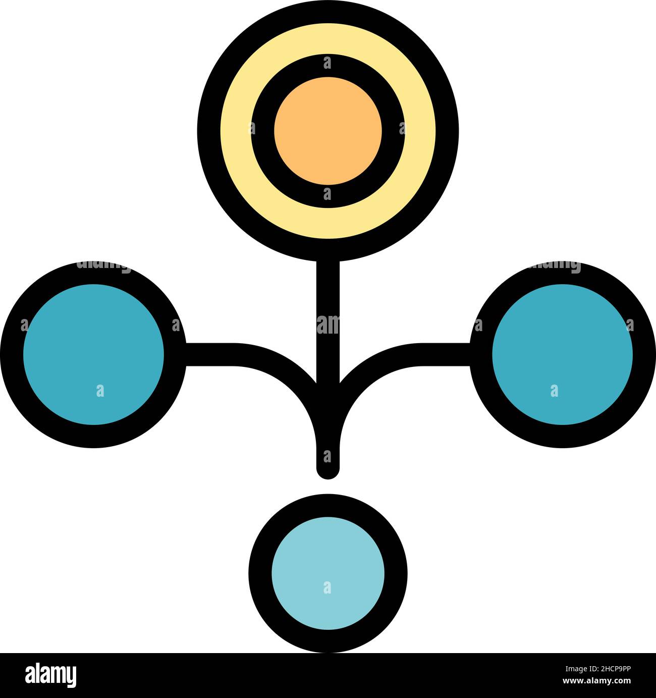 Network nodes icon. Outline network nodes vector icon color flat ...