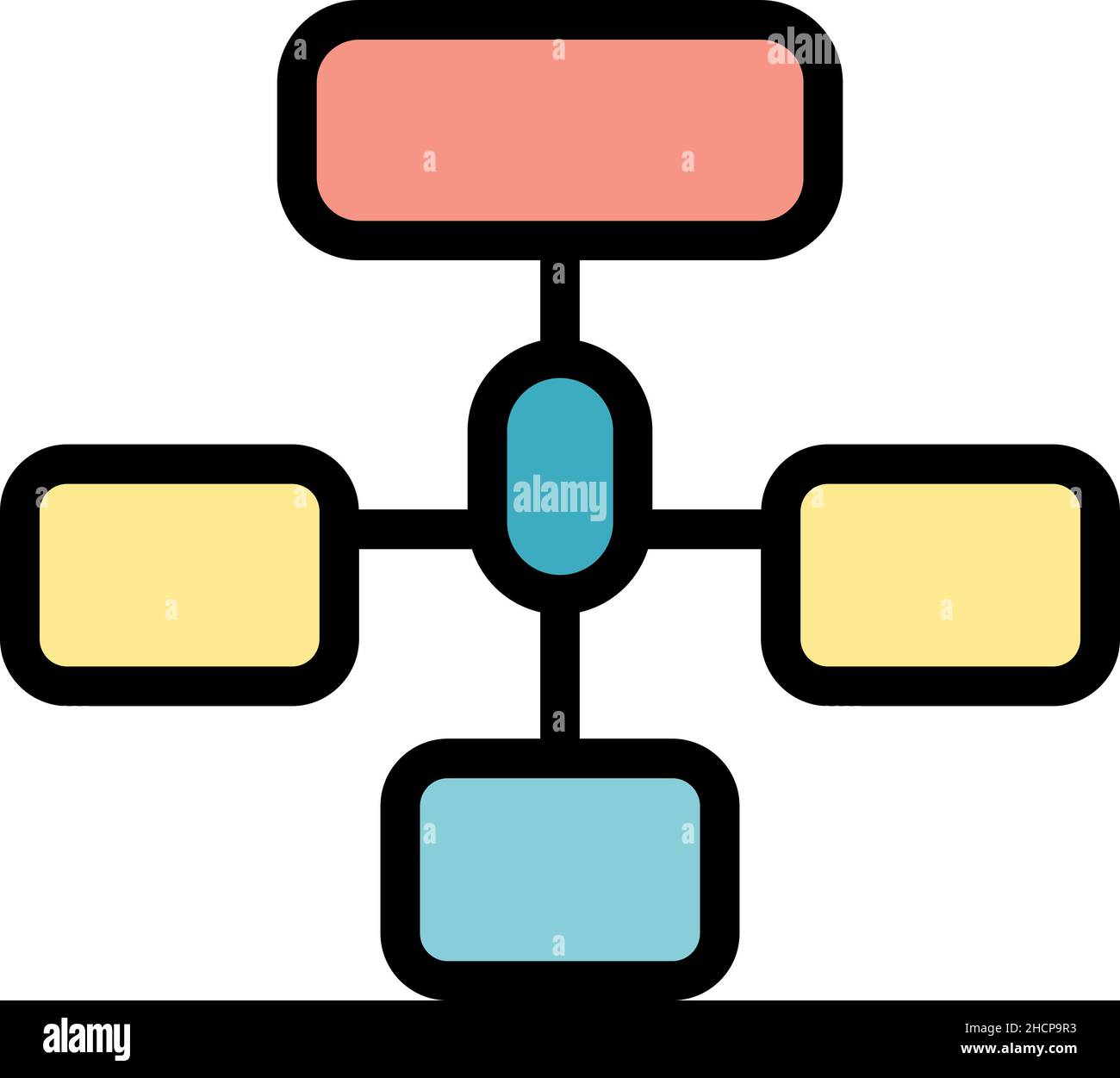 Hierarchy network icon. Outline hierarchy network vector icon color ...