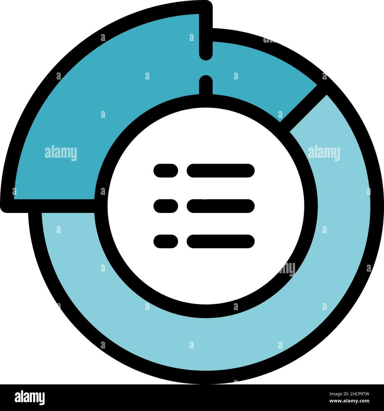 Report pie chart icon. Outline report pie chart vector icon color flat ...
