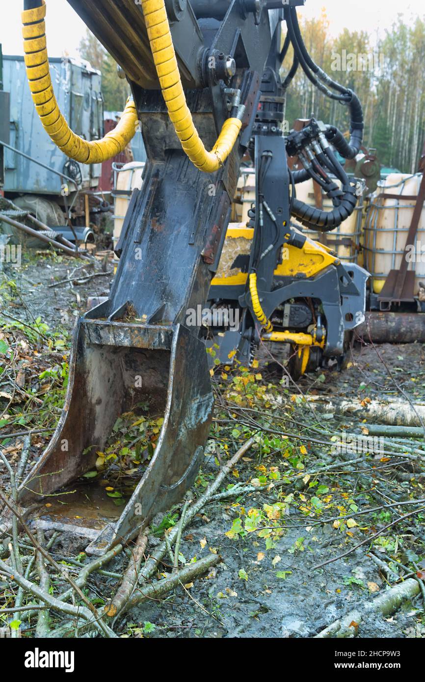 wood loader part, working equipment Stock Photo - Alamy