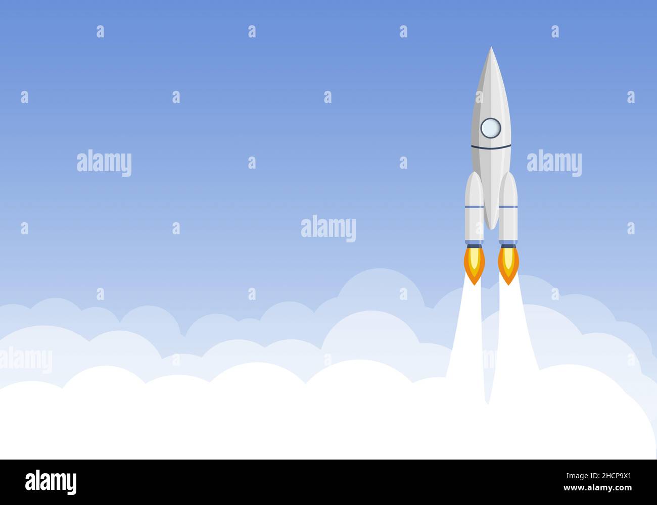 Rocket takes off into outer space Stock Photo - Alamy