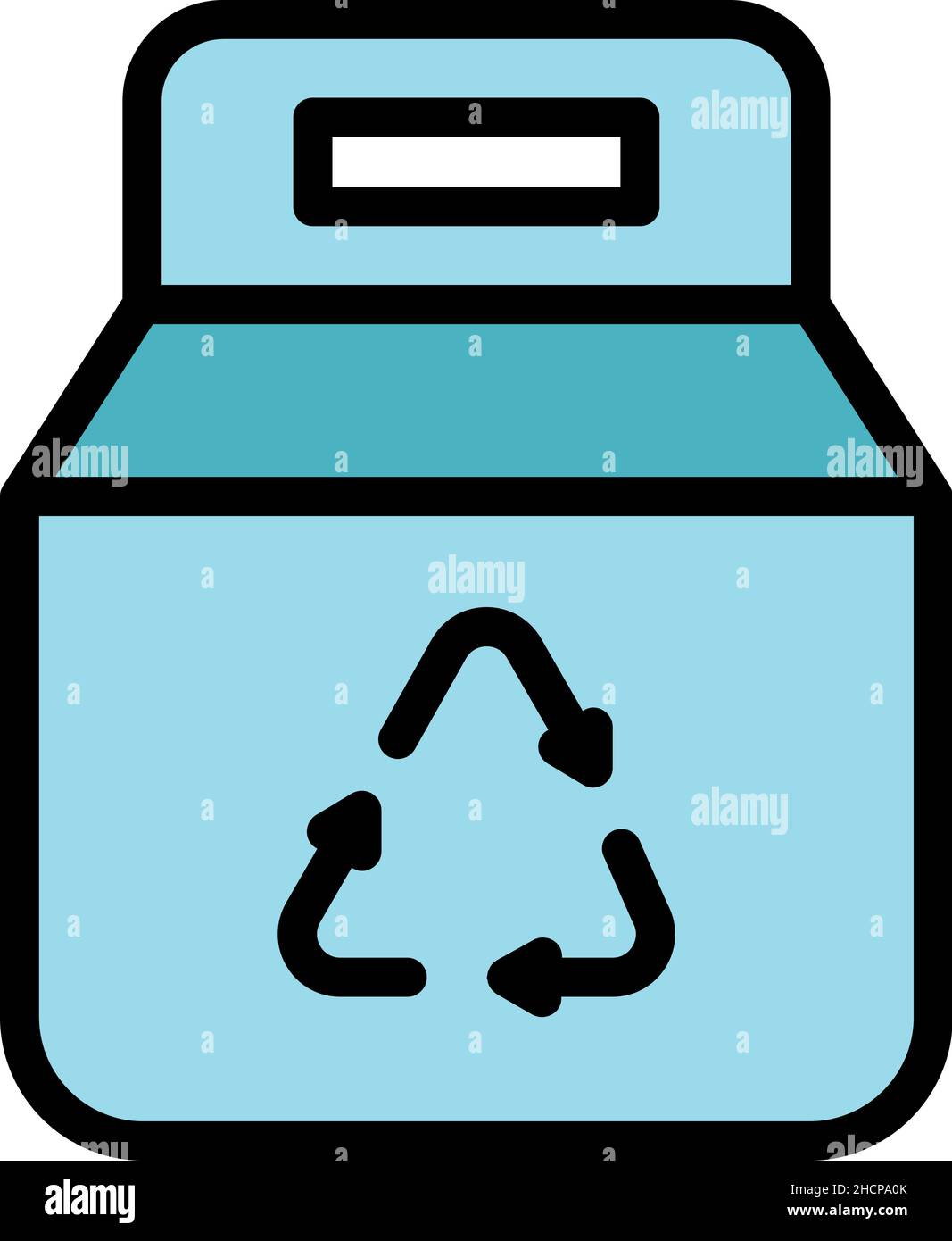 Recyclable bag icon. Outline recyclable bag vector icon color flat ...