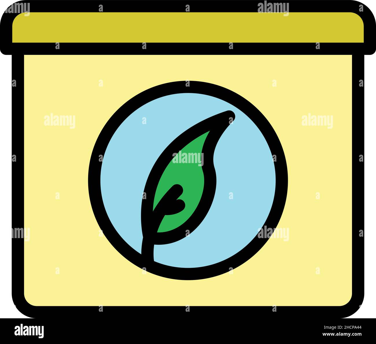 Garbage eco box icon. Outline garbage eco box vector icon color flat ...