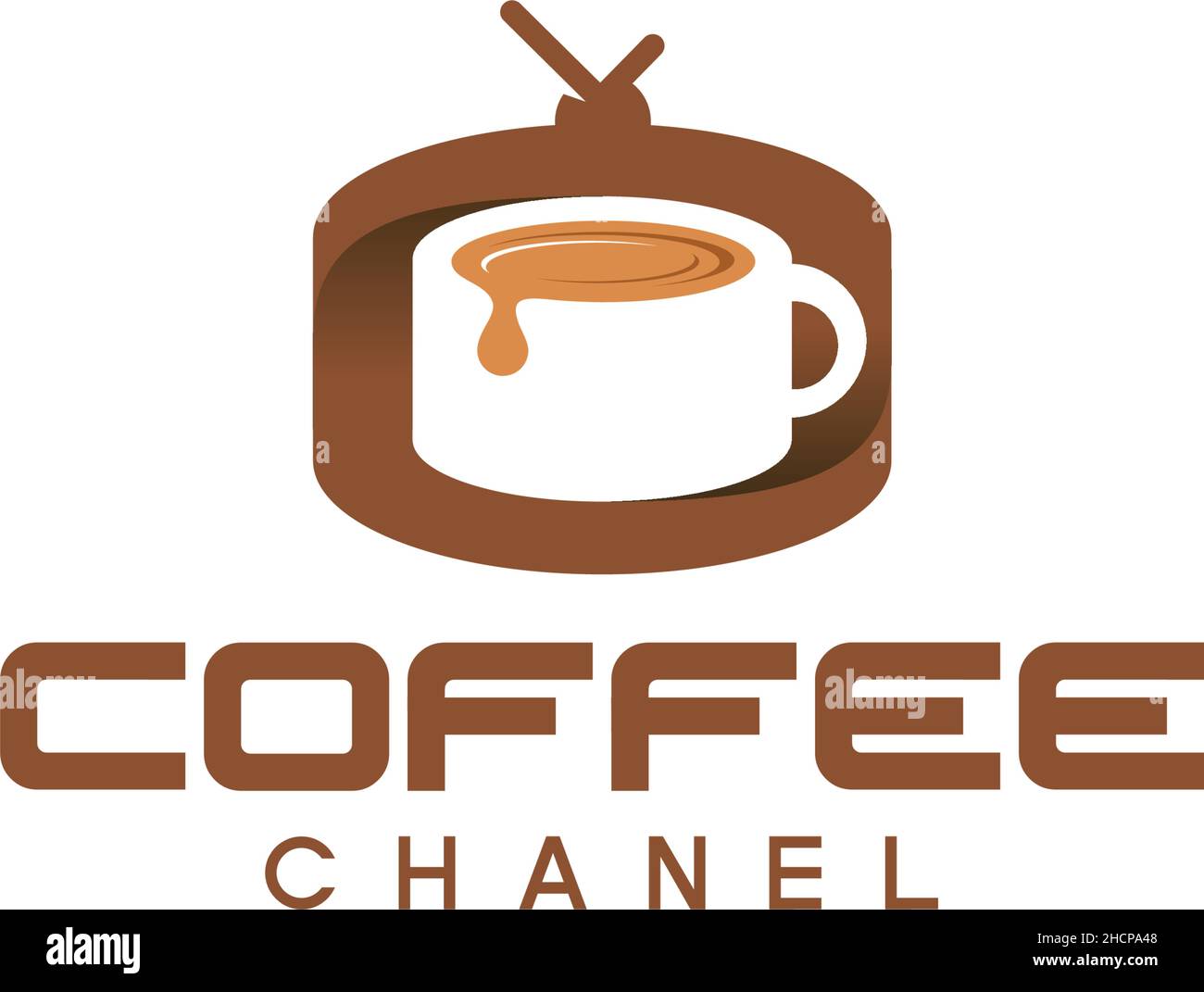 Modern colorful COFFEE CHANNEL brown logo design Stock Vector Image ...