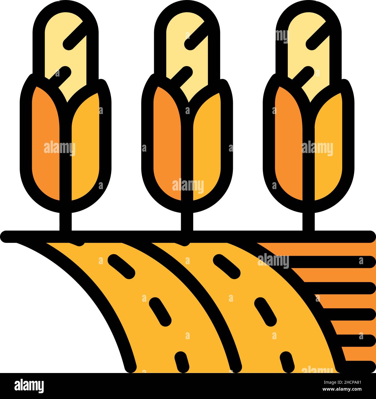 Farm corn land icon. Outline farm corn land vector icon color flat ...