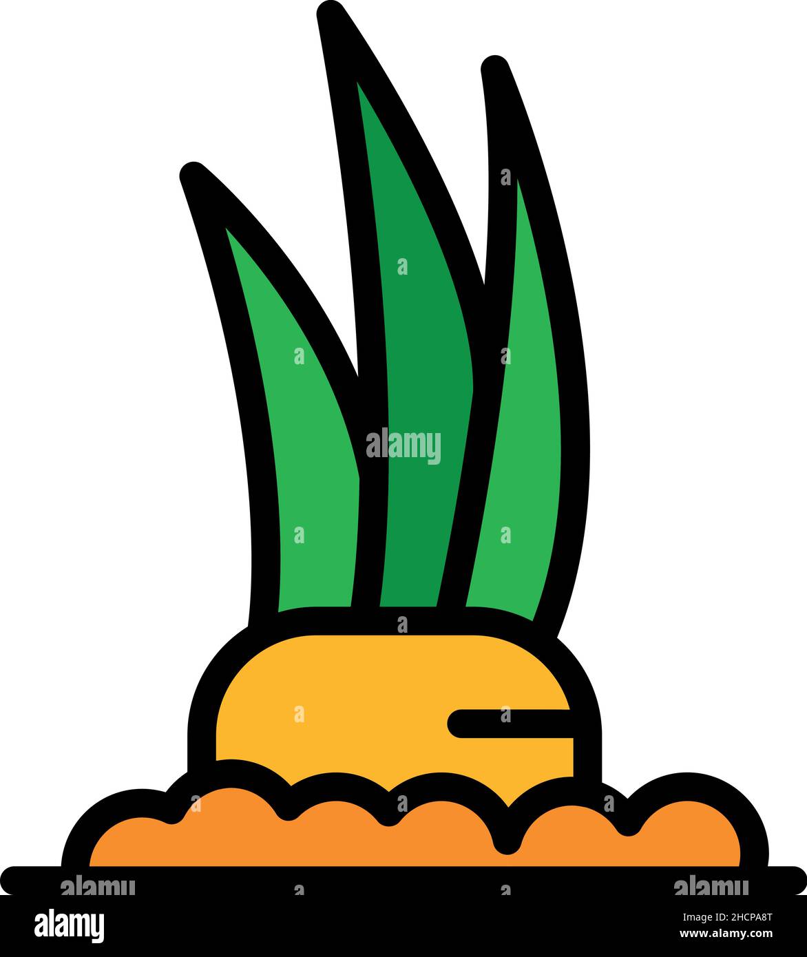 Farm carrot icon. Outline farm carrot vector icon color flat isolated ...