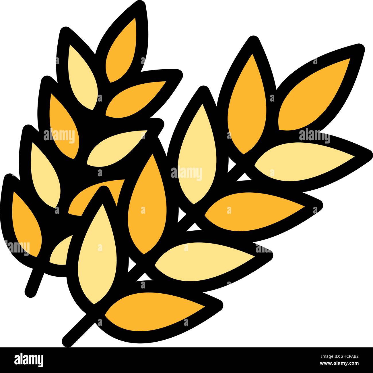 Crop grain icon. Outline crop grain vector icon color flat isolated ...