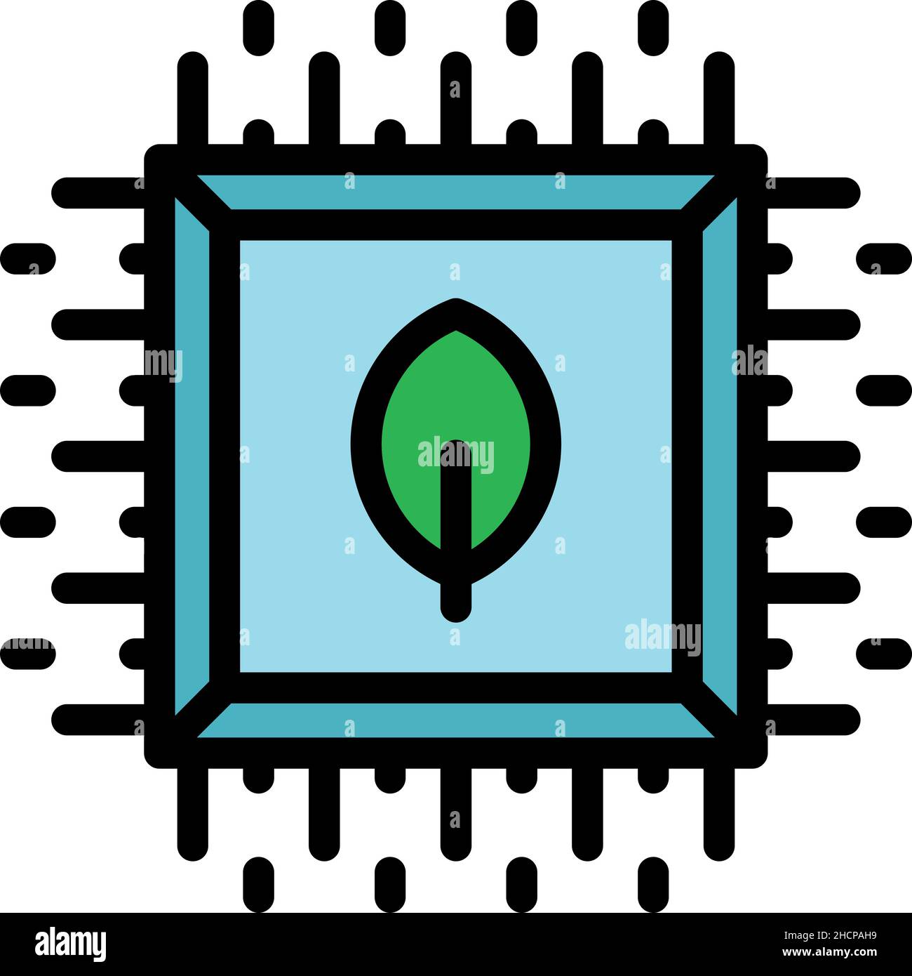 Eco planet care icon. Outline eco planet care vector icon color flat isolated Stock Vector Image ...