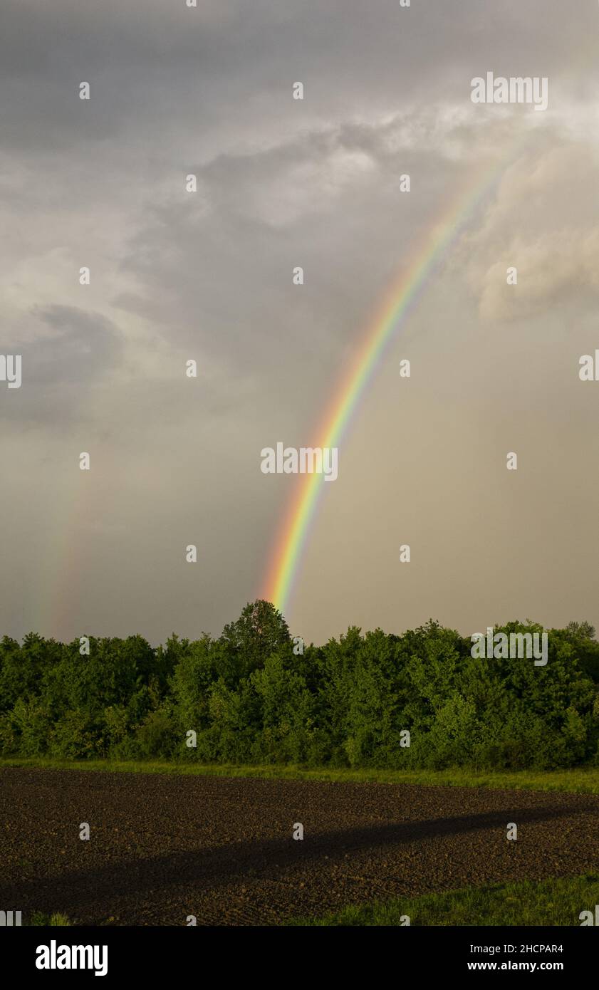Rainbow after a strong thunderstorm Stock Photo - Alamy