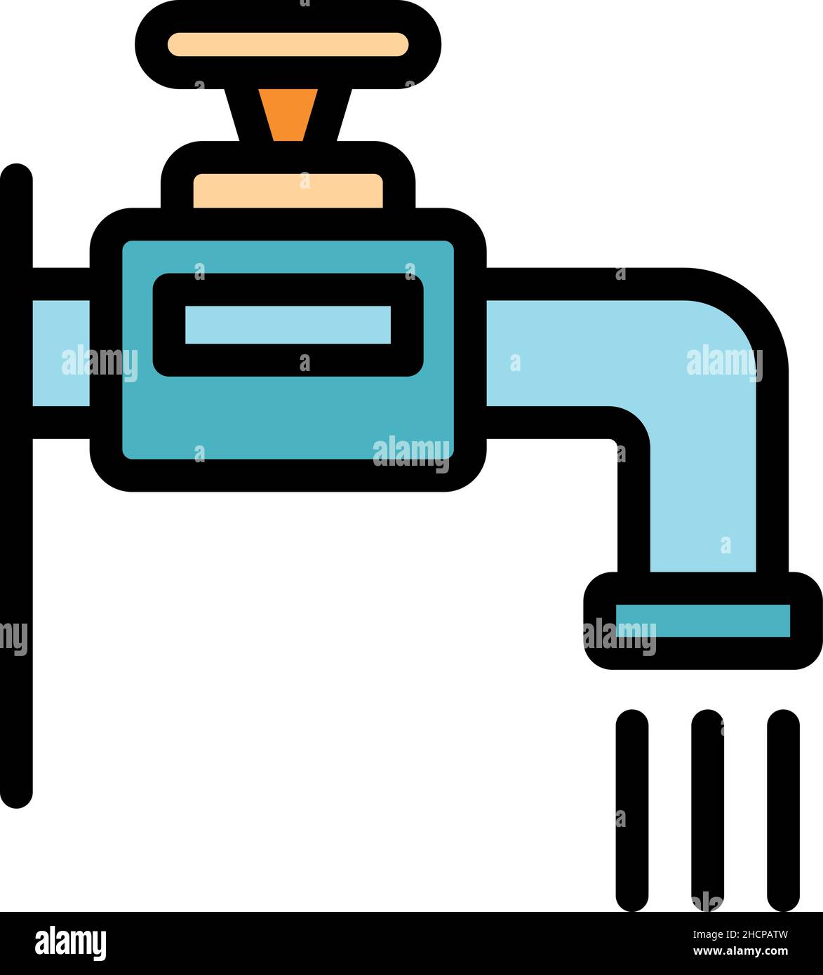 Water consumption icon. Outline water consumption vector icon color ...