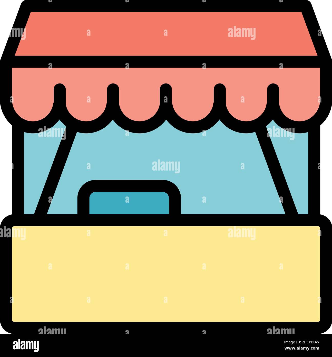 City stall icon. Outline city stall vector icon color flat isolated ...