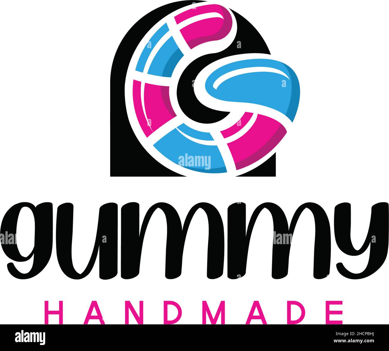 Flat initial G GUMMY HANDMADE cute logo design Stock Vector Image & Art ...