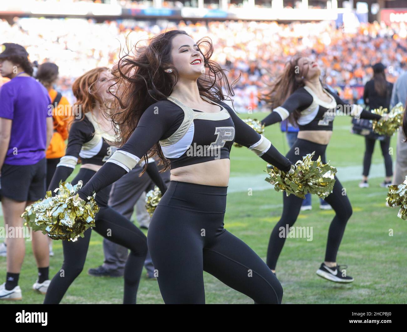 December 30, 2021: The Purdue Dance Team performs on the sidelines ...