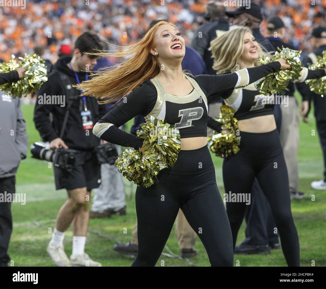 December 30, 2021: A Purdue Dance Team member performs during the ...
