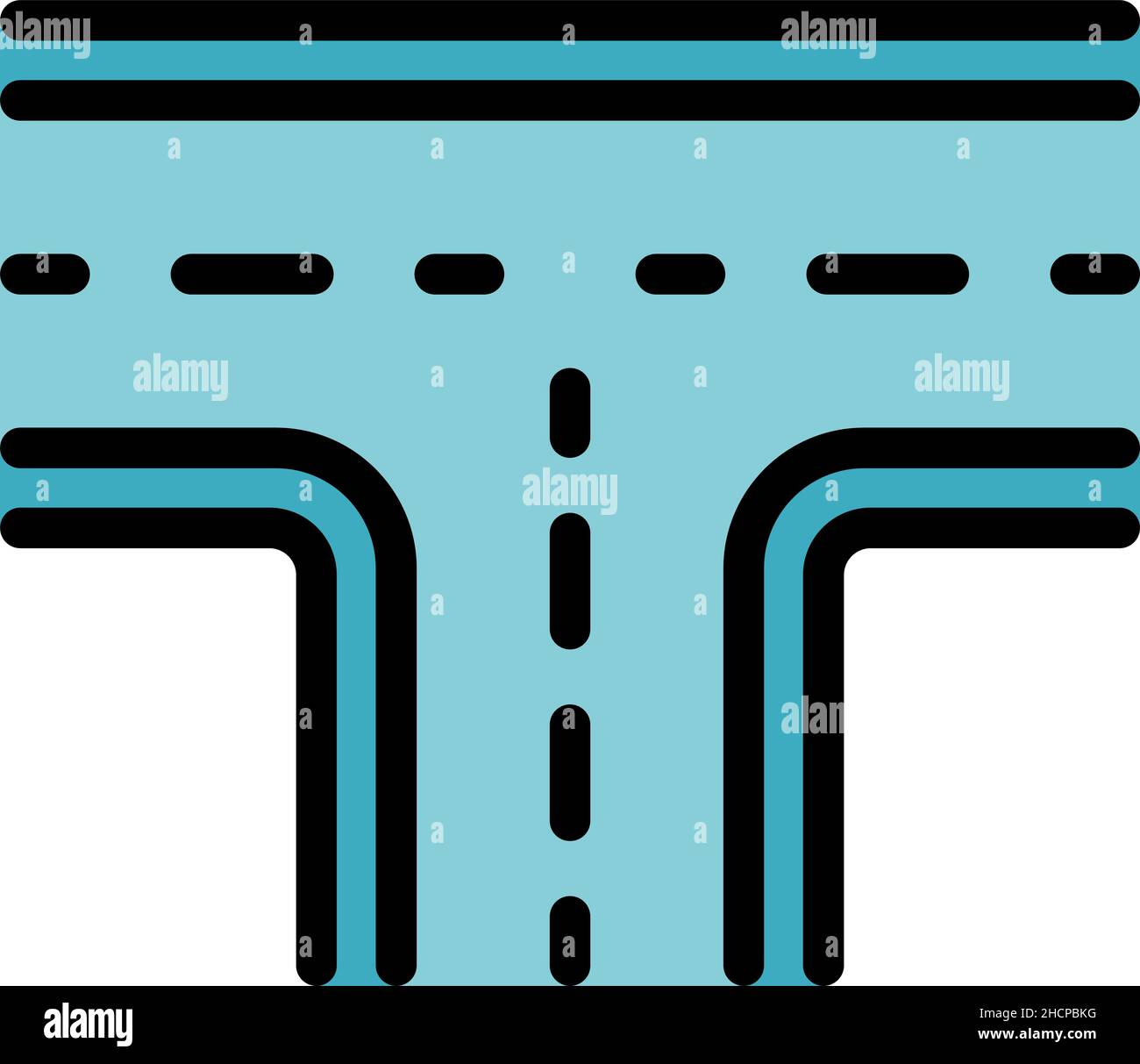 City road icon. Outline city road vector icon color flat isolated Stock ...