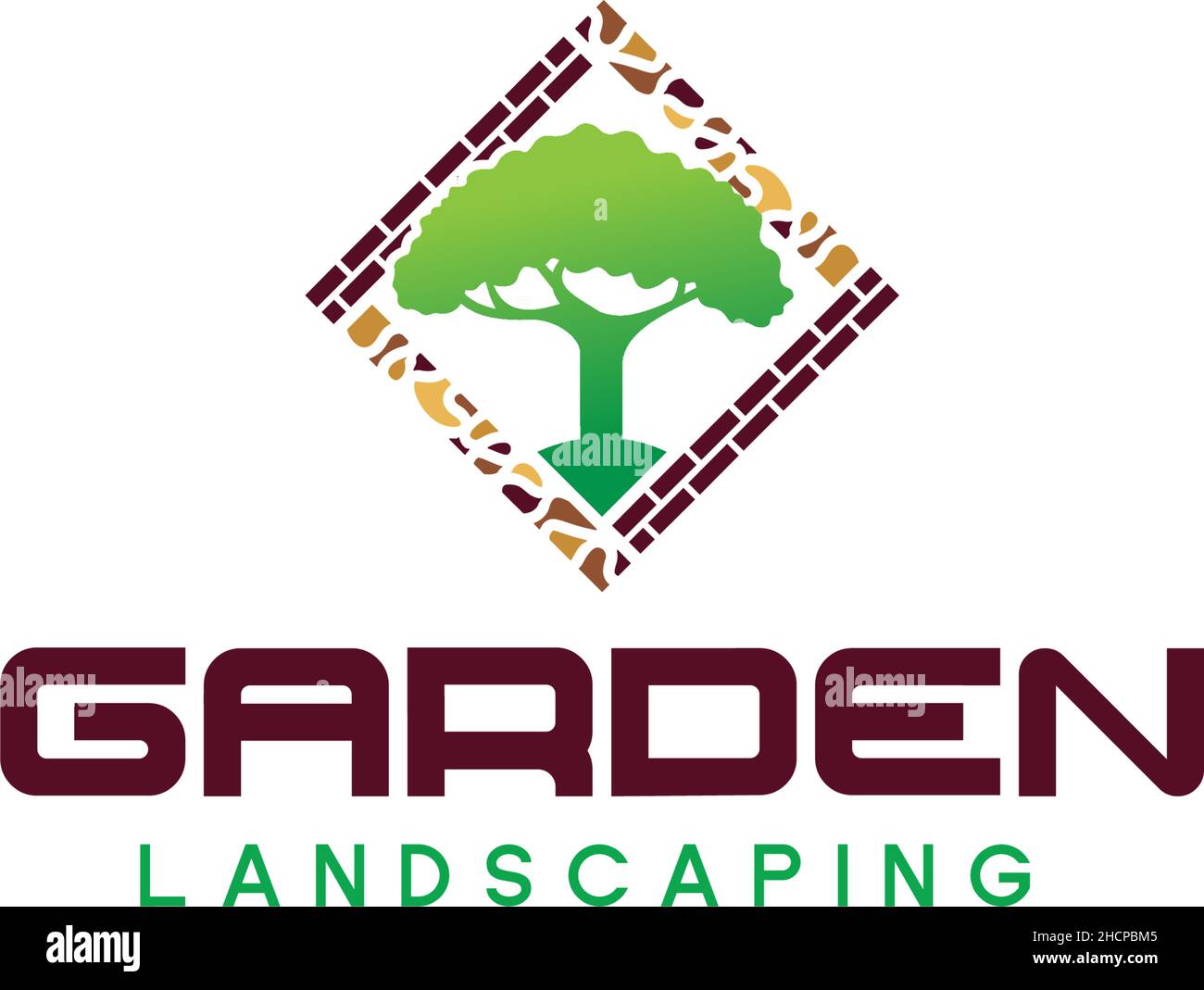 Colorful GARDEN LANDSCAPING go green logo design Stock Vector Image ...