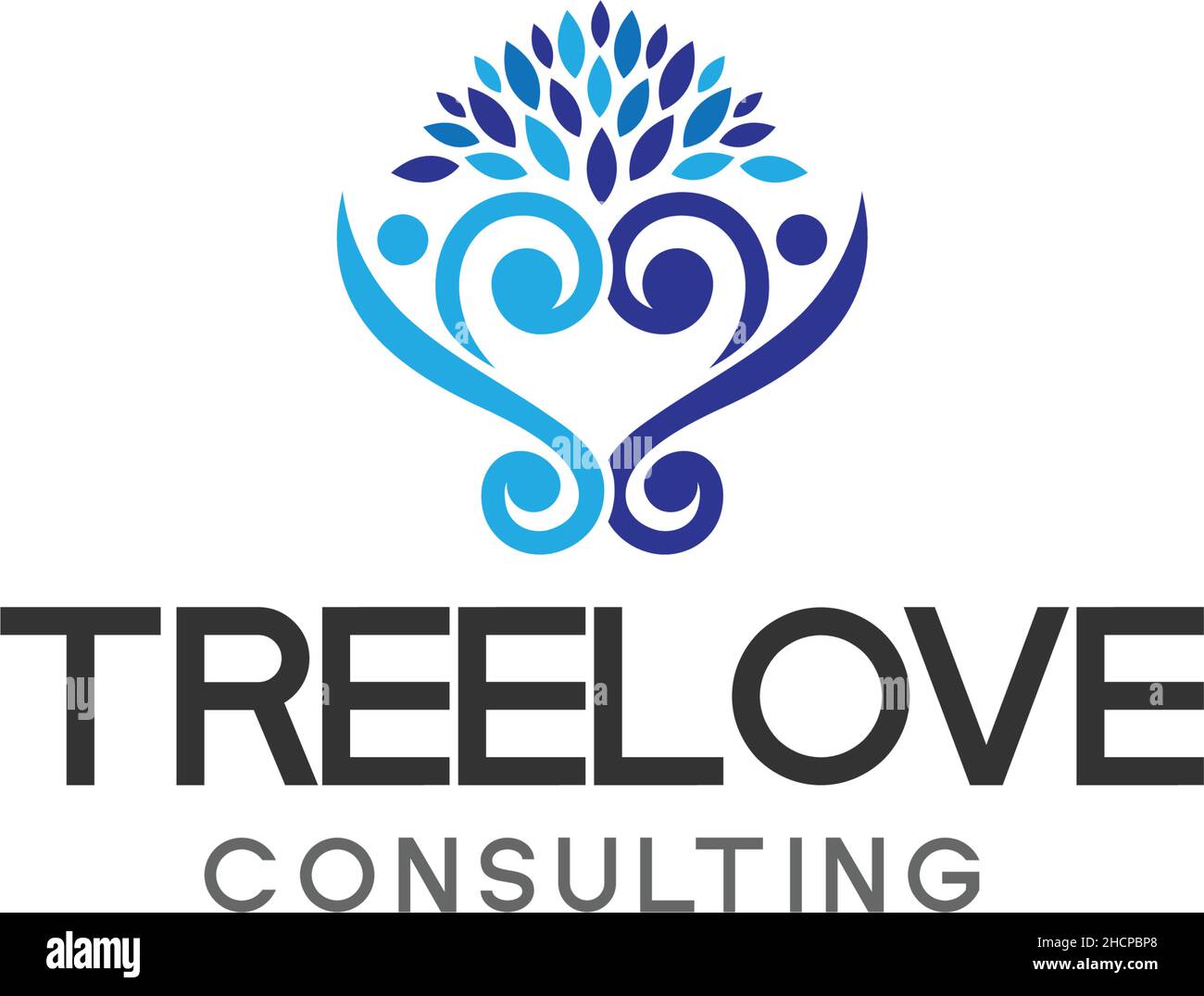 Modern colorful TREELOVE consulting logo design Stock Vector Image ...