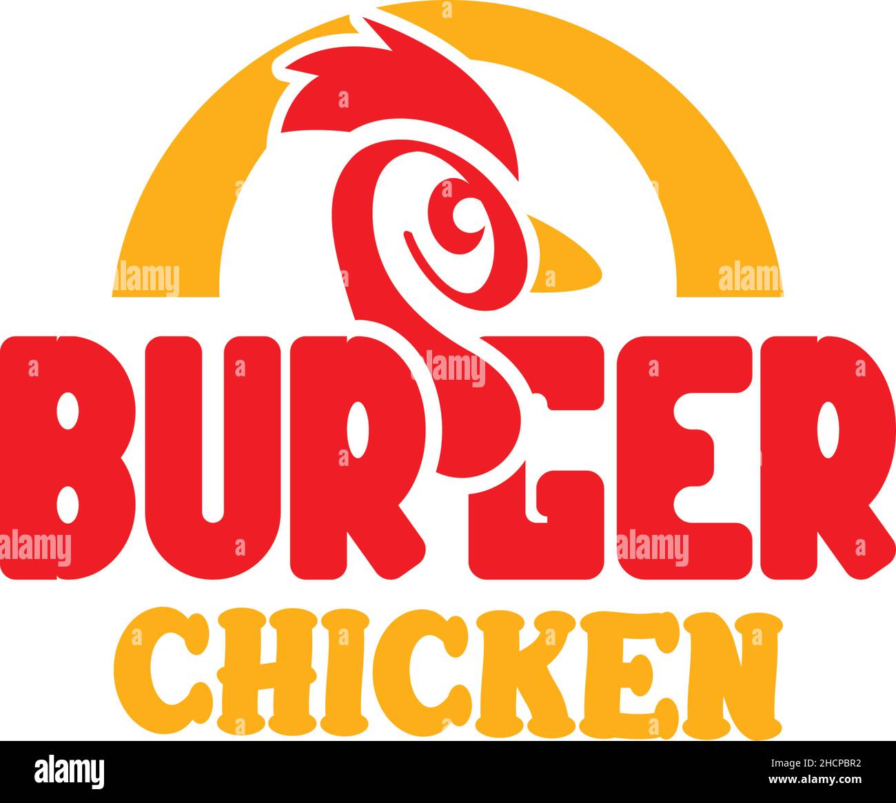 Colorful design BURGER CHICKEN crispy logo design Stock Vector Image ...