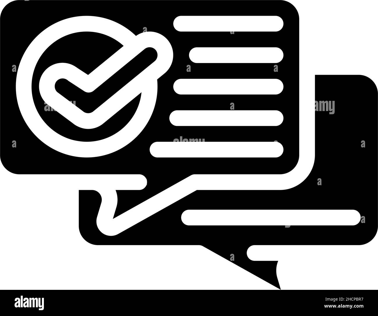 Approval icon glyph Black and White Stock Photos & Images - Alamy