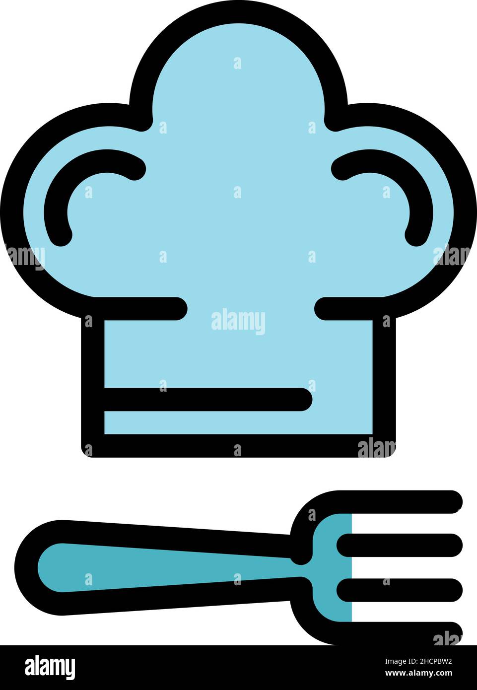 Chef hat icon. Outline chef hat vector icon color flat isolated Stock ...