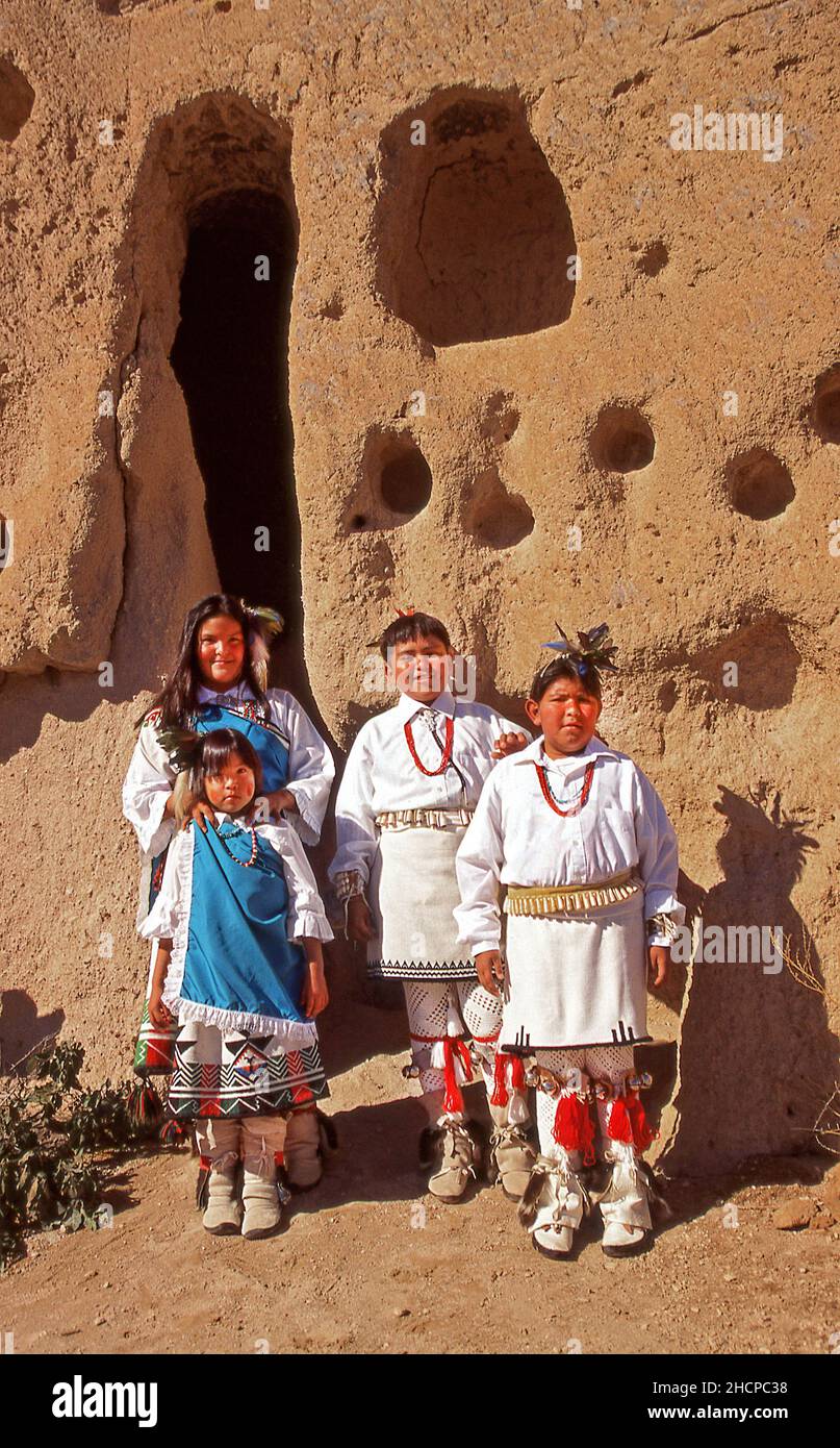 A Group of Santa Clara Pueblo Native Americans New Mexico USA Stock ...
