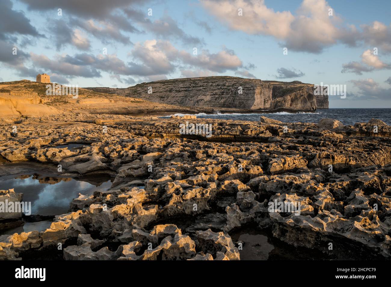 The stone arch of Gozo in Malta that has fallen a while ago Stock Photo ...