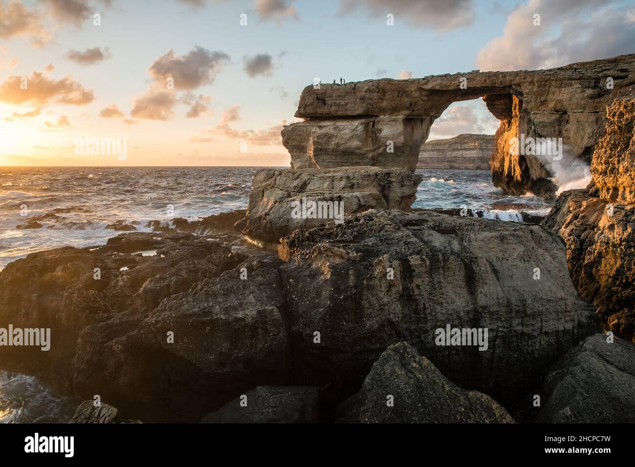 The stone arch of Gozo in Malta that has fallen a while ago Stock Photo ...