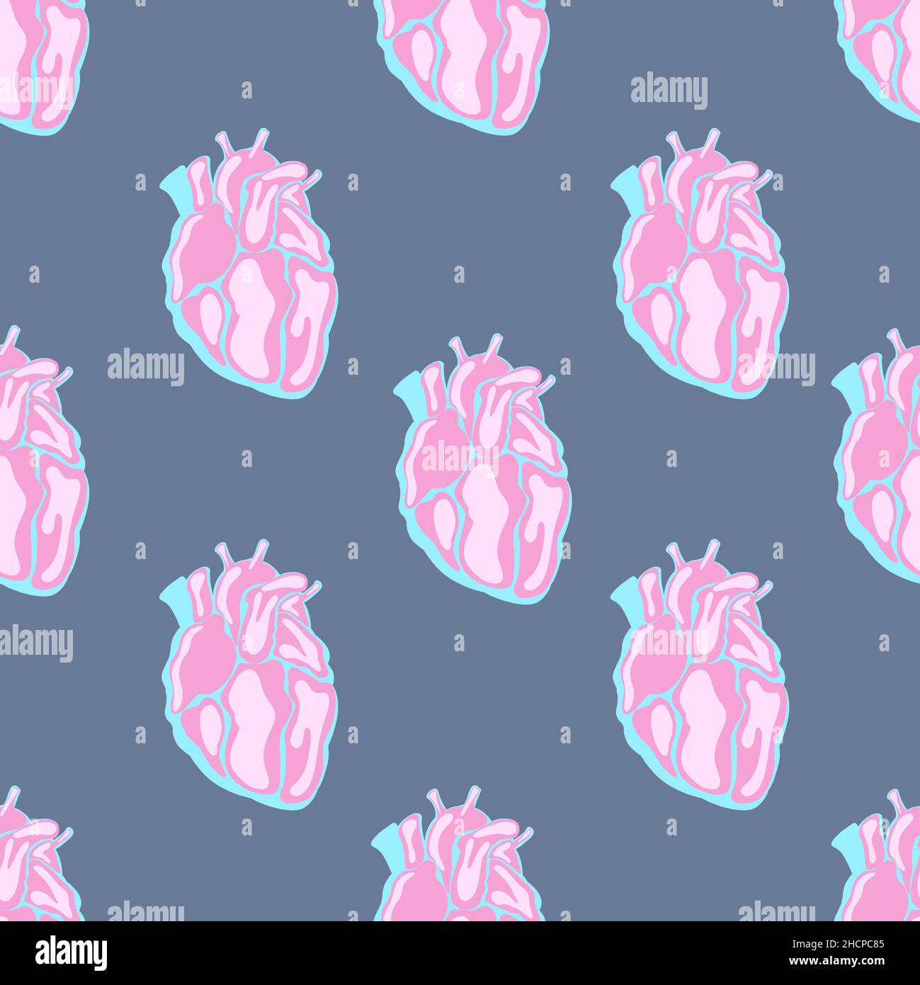 Valentines Day romantic background. Love pattern in Style of 90's with ...