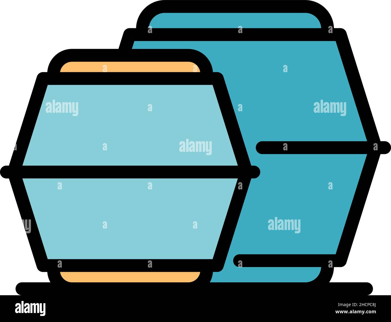 Bio food pack icon. Outline bio food pack vector icon color flat ...