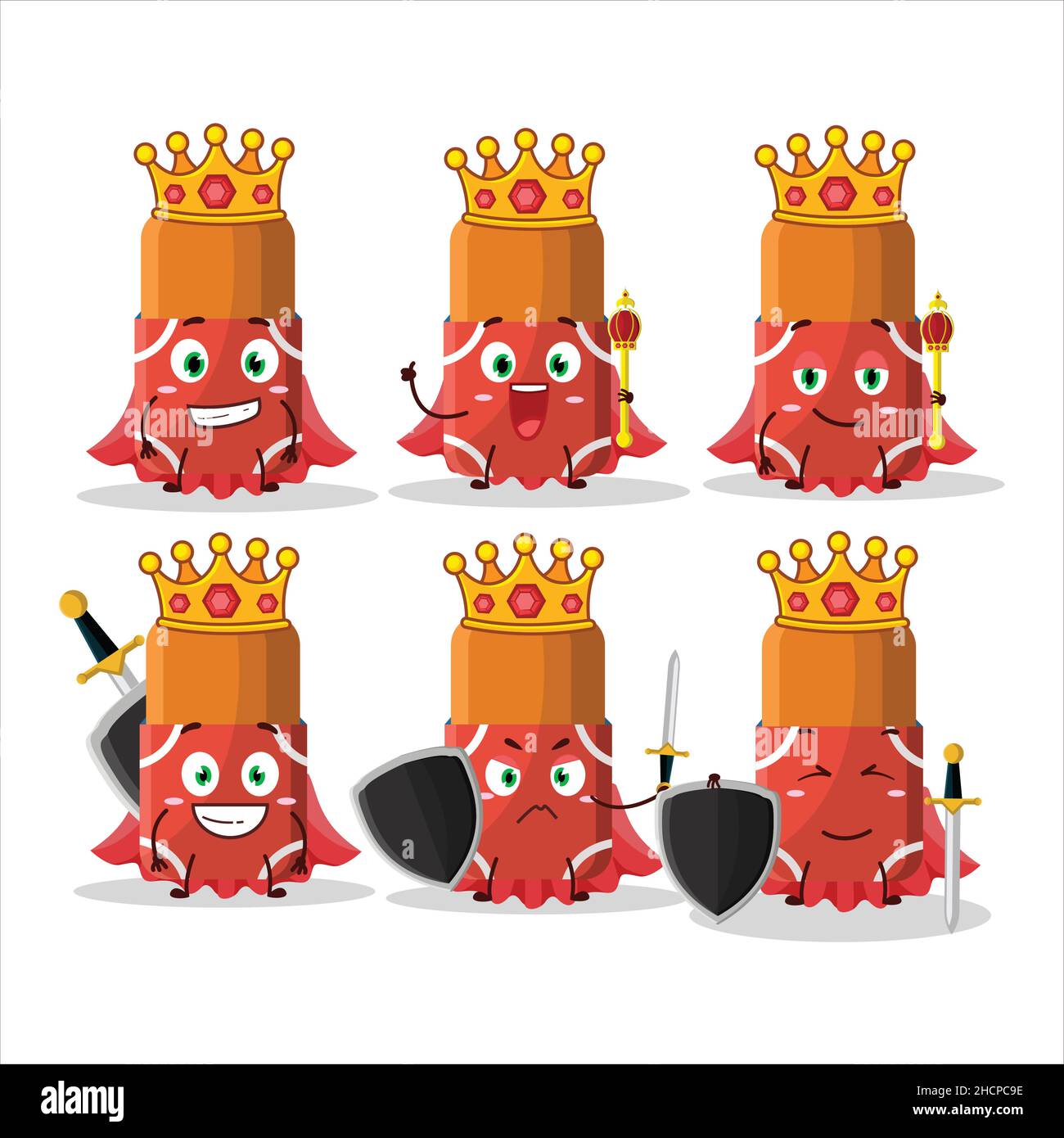 A Charismatic King red eraser cartoon character wearing a gold crown ...
