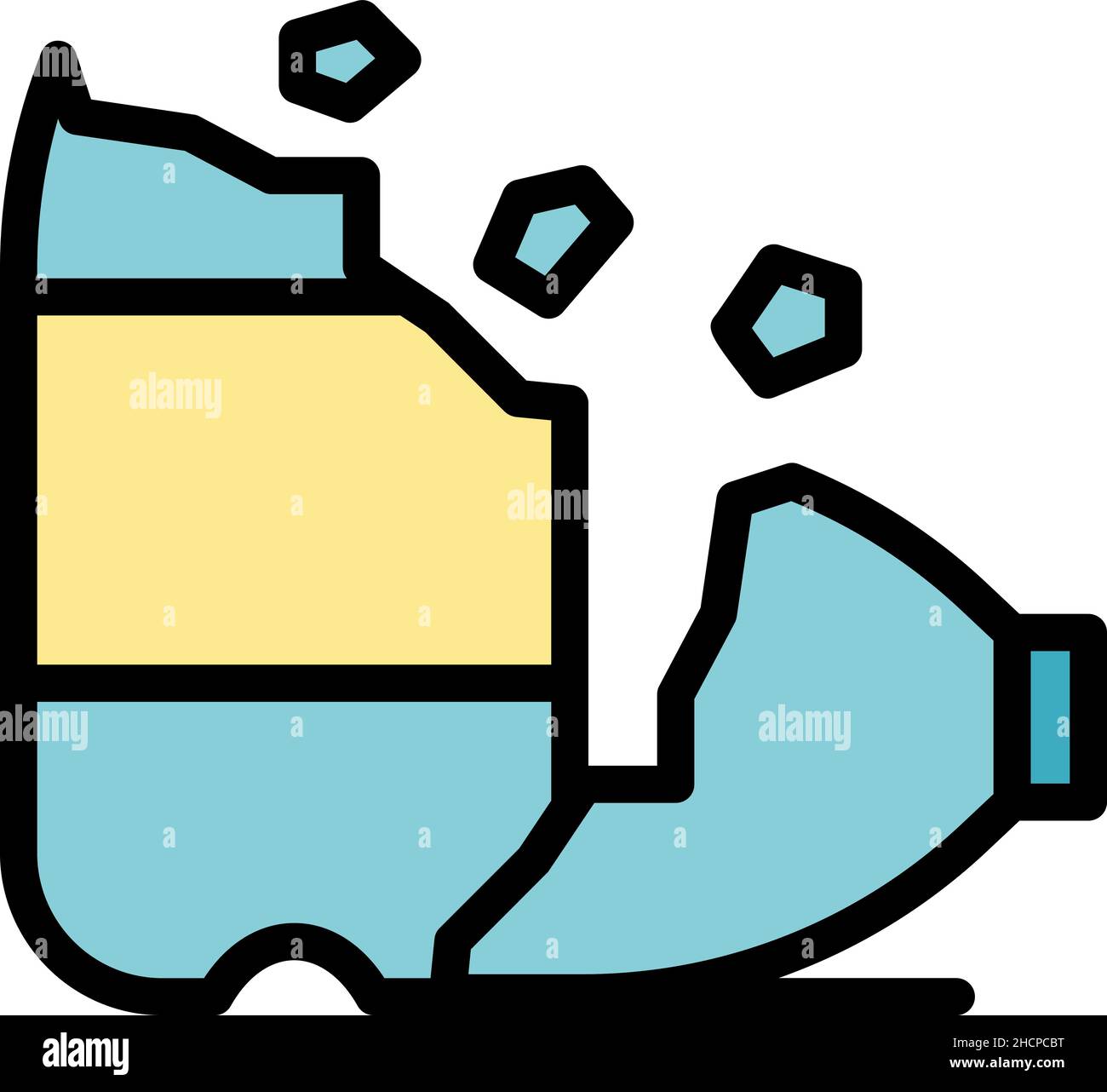 Bio waste plastic icon. Outline bio waste plastic vector icon color ...