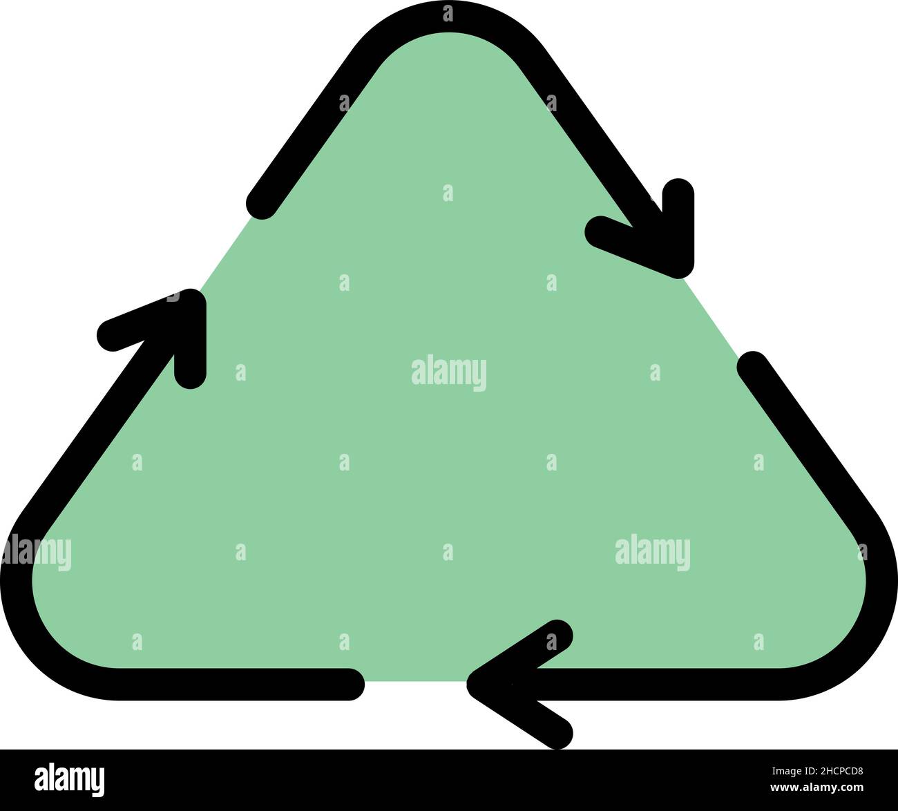 Recycle triangle icon. Outline recycle triangle vector icon color flat ...